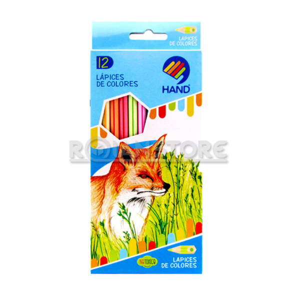 Lápiz Hand Largos Hexagonales Caja 12 Colores Unidad – Roian Store