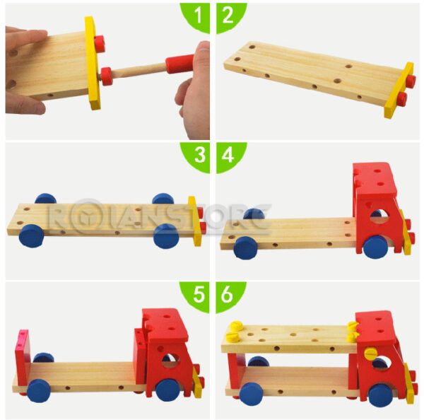 Camión Madera Ensamble Para Armar con Tornillos y Martillo – Roian Store