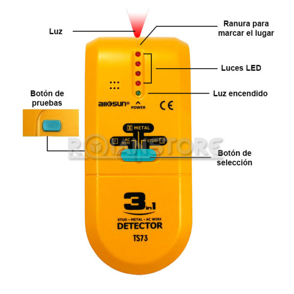 Detector Buscador Cable Metal Viga 3 En 1 Allosun Ts73 – Roian Store