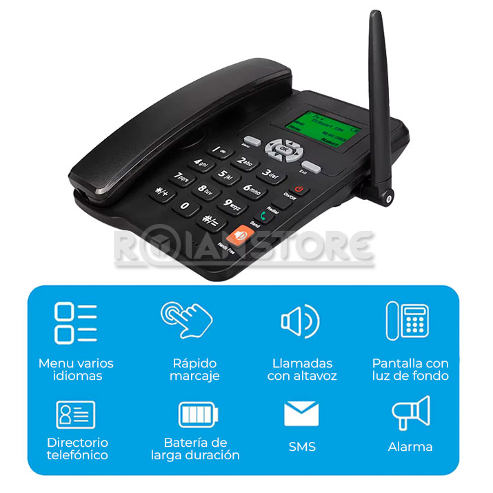 Telefono Fijo Escritorio Inalambrico Dual SIM GSM FWP 6588 – Roian Store