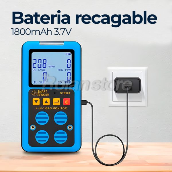 Detector Multi Gases 4 en 1 O2 H2S CO LEL Smart Sensor – Roian Store