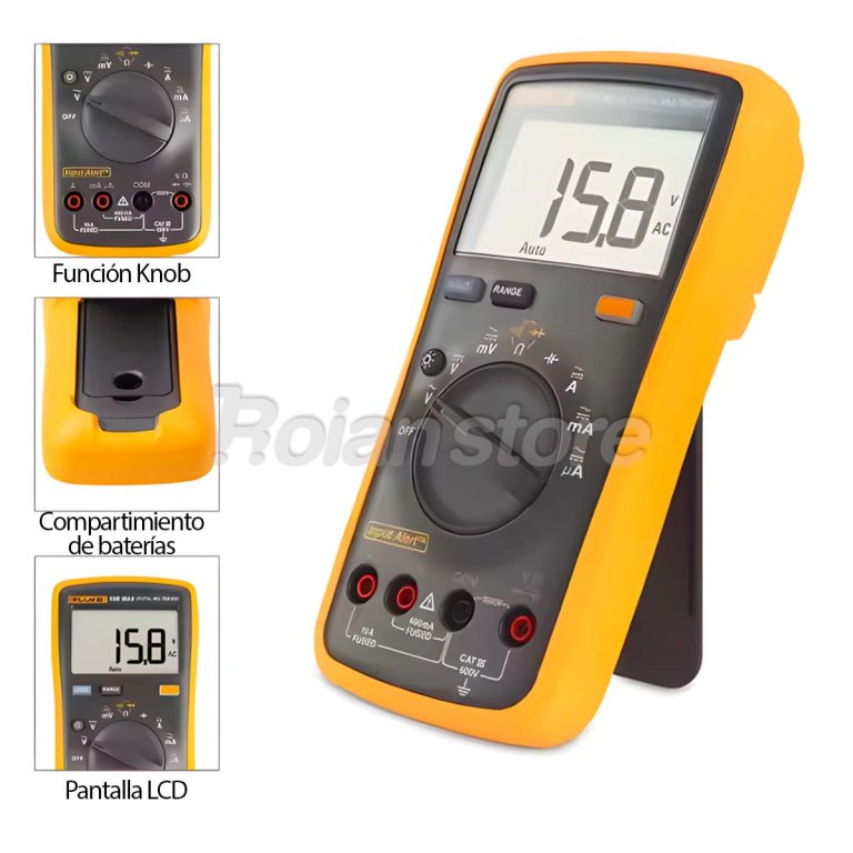 Multimetro Digital Probador Fluke 15B Max Kit 600V TL75 TL31 – Roian Store